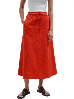 ME+EM Textured Jersey A-line Skirt - Intense Orange