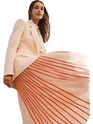 ME+EM Tulle Maxi Skirt - Peach Sorbet/papaya Orange