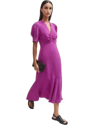 ME+EM Crepe Midi Dress - Iris