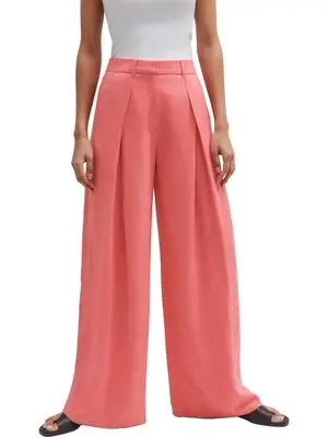 ME+EM Tailored Wide-leg Trousers - Camellia Pink