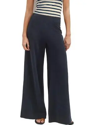 ME+EM Towelling Palazzo Pant Navy