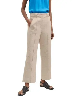 ME+EM Slim Crop Trouser - Cream Multi