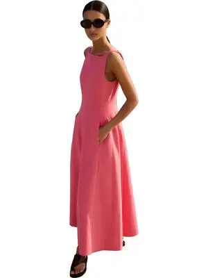 ME+EM Contour Seamed Maxi Dress - Camellia Pink