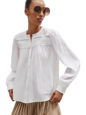 ME+EM Cotton Trim Detail Blouse
