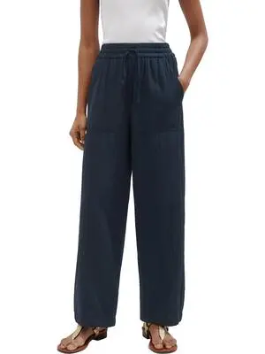 ME+EM Cheesecloth Drawstring Trouser - Navy