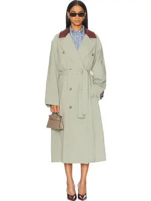 MIMCHIK Slouchy Trench Coat - Seafoam