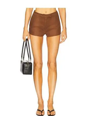 LOVERS AND FRIENDS Brixton Linen Short - Chocolate
