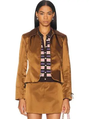 Sandy Liang Annecy Jacket - Brown
