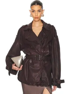 Acne Studios Acne Studios Lolu Leather Jacket Dark Brown