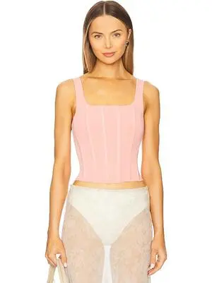Alice + Olivia Ruby Corset Tank - Dusty Rose