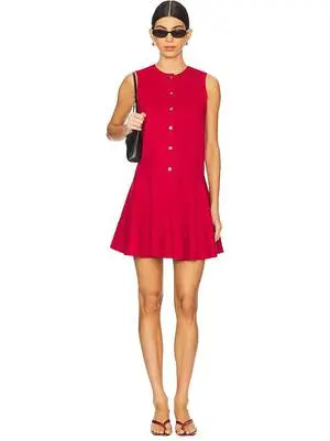 Theory Sleeveless Button Down Mini Dress - Cherry