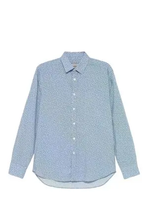 Canali Floral-print Shirt - Blue
