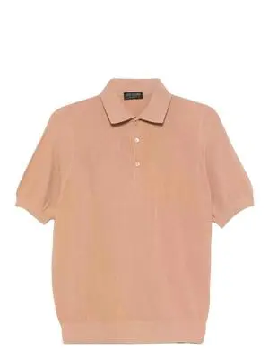 DELL'OGLIO Knitted Polo Shirt - Neutrals