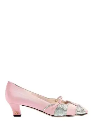 Valentino Garavani 45mm Bowow Crystal-embellished Pumps - Pink