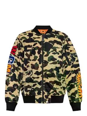 A BATHING APE Camouflage-pattern Bomber Jacket - Yellow