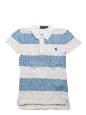 Polo Ralph Lauren Striped Cable-knit Polo Shirt - White