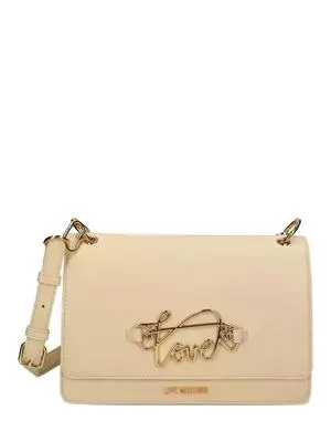 Moschino Logo-plaque Shoulder Bag - Neutrals