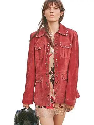 Free People We The Free Carmen Suede Jacket - Syrah