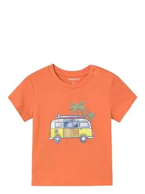 MAYORAL Shark Summer Adventure T-shirt - Coral