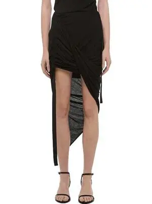 Helmut Lang Helmut Lang Wind Asymmetric Jersey Skirt Black
