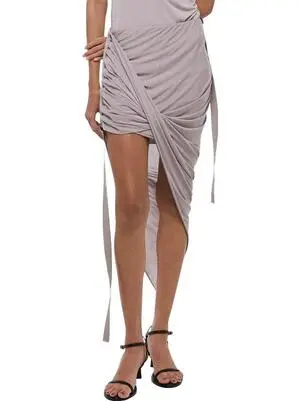 Helmut Lang Helmut Lang Wind Asymmetric Jersey Skirt Grey Lavender