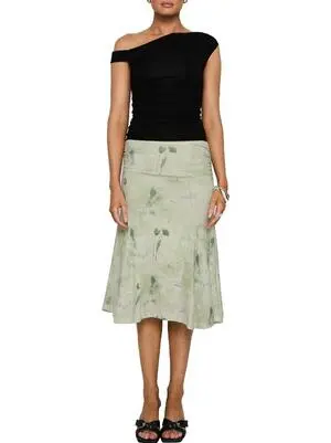 Princess Polly Lewish Floral Print Skirt - Green Floral