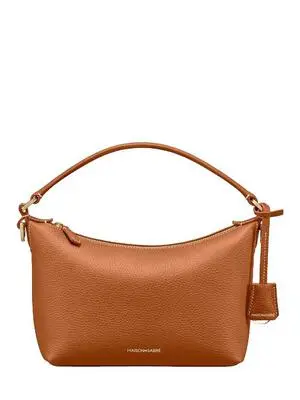 MAISON DE SABRE Small Leather Hobo Pecan Brown