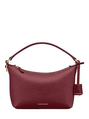 MAISON DE SABRE Small Leather Hobo Plum Red