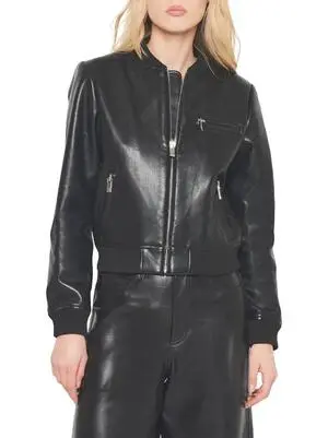 AS By DF Dixie Recycled Leather Bomber Jacket - Black