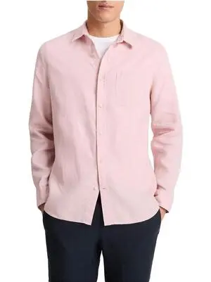 Vince Linen Long-sleeve Shirt - Pink