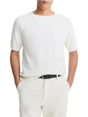 Vince Cotton Short-Sleeve Sweater White