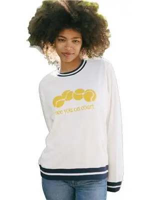 ELLSWORTH + IVEY Elle See You On Court Sweatshirt - Yellow