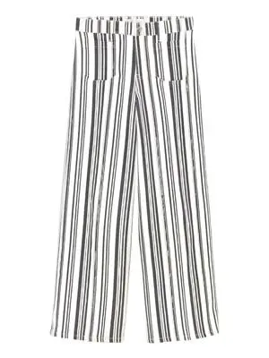 FRAME Striped High-Rise Wide-Leg Jeans