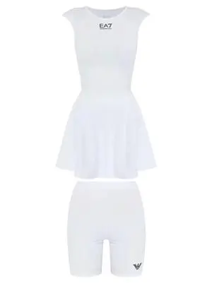 Emporio Armani Logo-print Dress With Bloomers - White