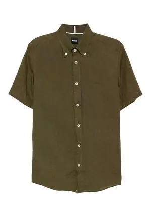 BOSS Logo-embroidered Shirt - Green