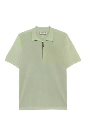 CANALI Cotton Zip-up Polo Shirt