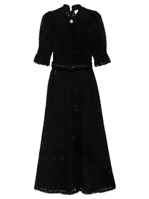 MOOS STUDIO Lace Maxi Dress - Black