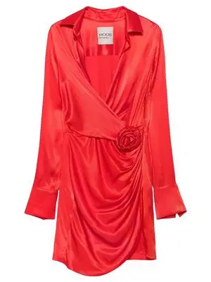 MOOS STUDIO Satin Mini Dress - Red
