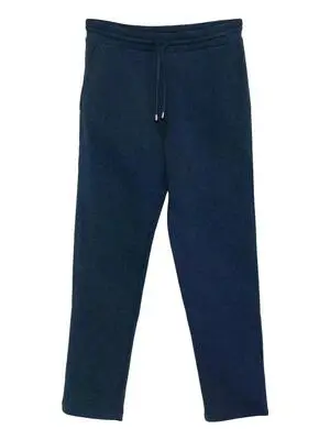 Canali Mélange-effect Track Pants - Blue