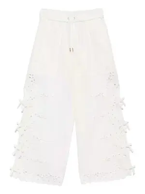 SELF-PORTRAIT Embroidered Trousers - White