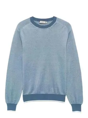 Canali Cotton Crew Neck Sweater - Blue