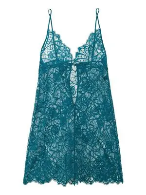 Kiki De Montparnasse Coquette Lace Chemise - Blue