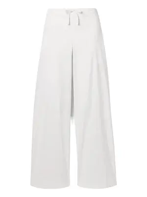 SKIMS Cotton-blend Poplin Wide-leg Pants - White