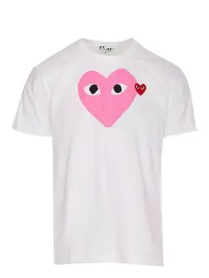 Play Comme Des Garcon Heart-print Patch T-shirt - White