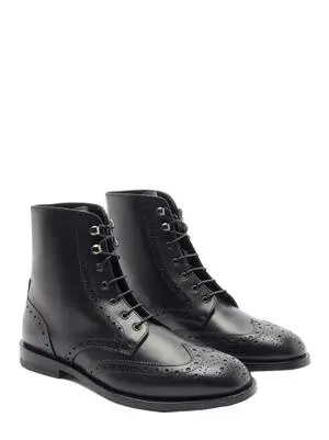 SCAROSSO Stefania Lace-up Boots - Black - Calf