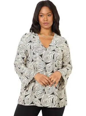 LIVE UNLIMITED Paisley Split Sleeve Blouse - Paisley Print