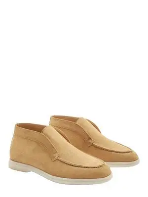 SCAROSSO Leonarda Ankle Boots Beige - Suede
