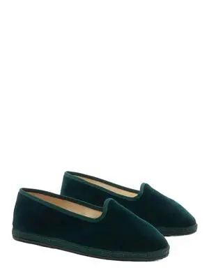 SCAROSSO Valentina Loafers Green - Velvet