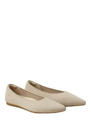 Vivaia Pointed-toe Ballet Flats - Almond