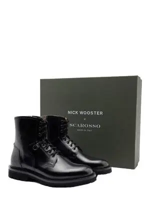 SCAROSSO Wooster Iv Lace-up Boots - Black - Calf
